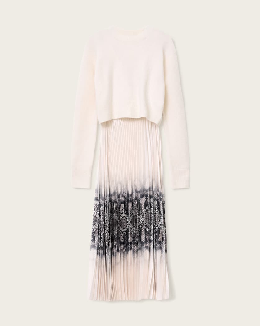 Curtis Ophis 2-in-1 Dress Chalk White | ALLSAINTS